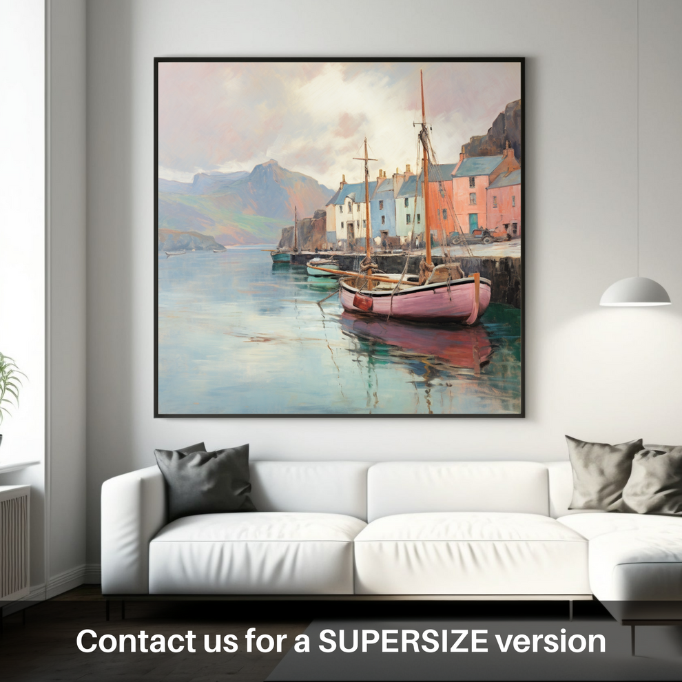 Serene Portree Harbour: An Impressionist Tribute to Scottish Coastal L ...