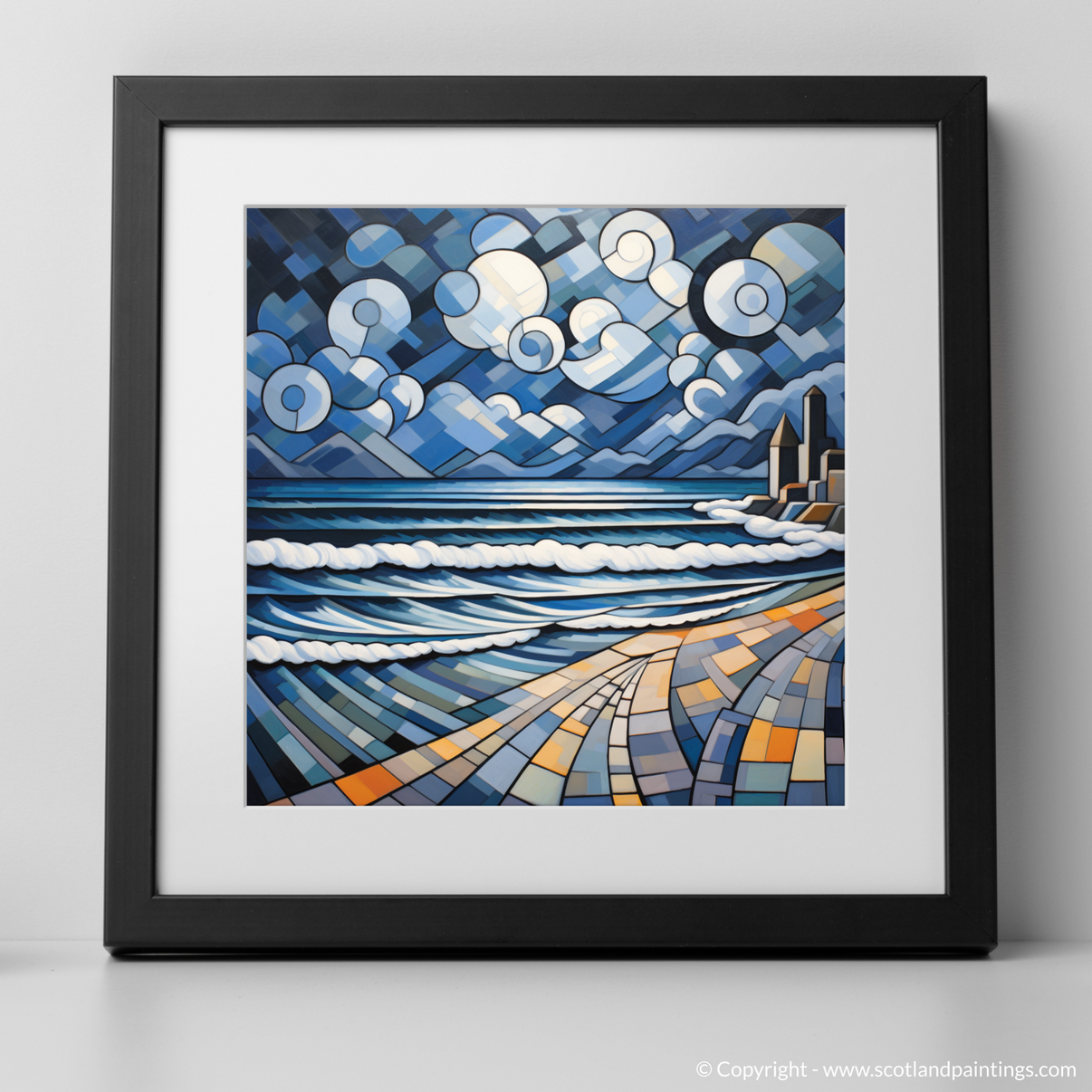 Cubist Storm over Nairn Beach – Scotland Paintings and Art Prints