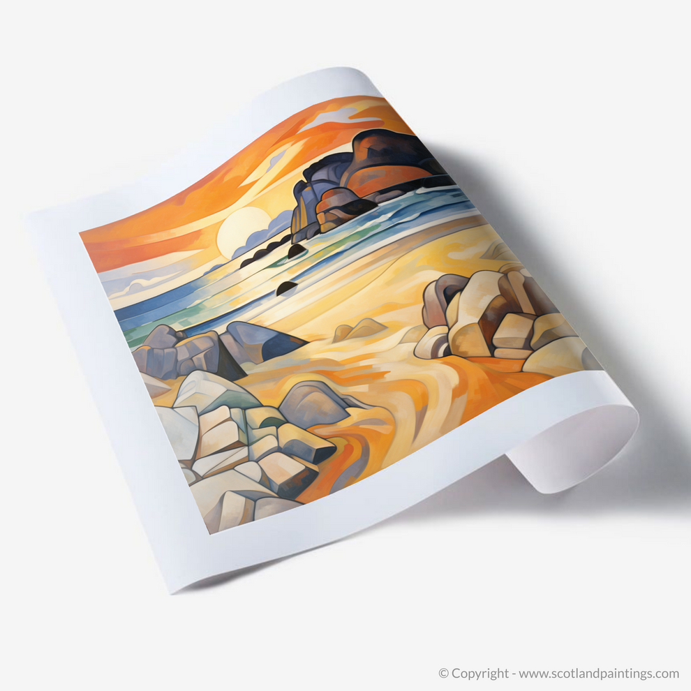 Cubist Sunset at Mellon Udrigle Beach – Scotland Paintings and Art Prints