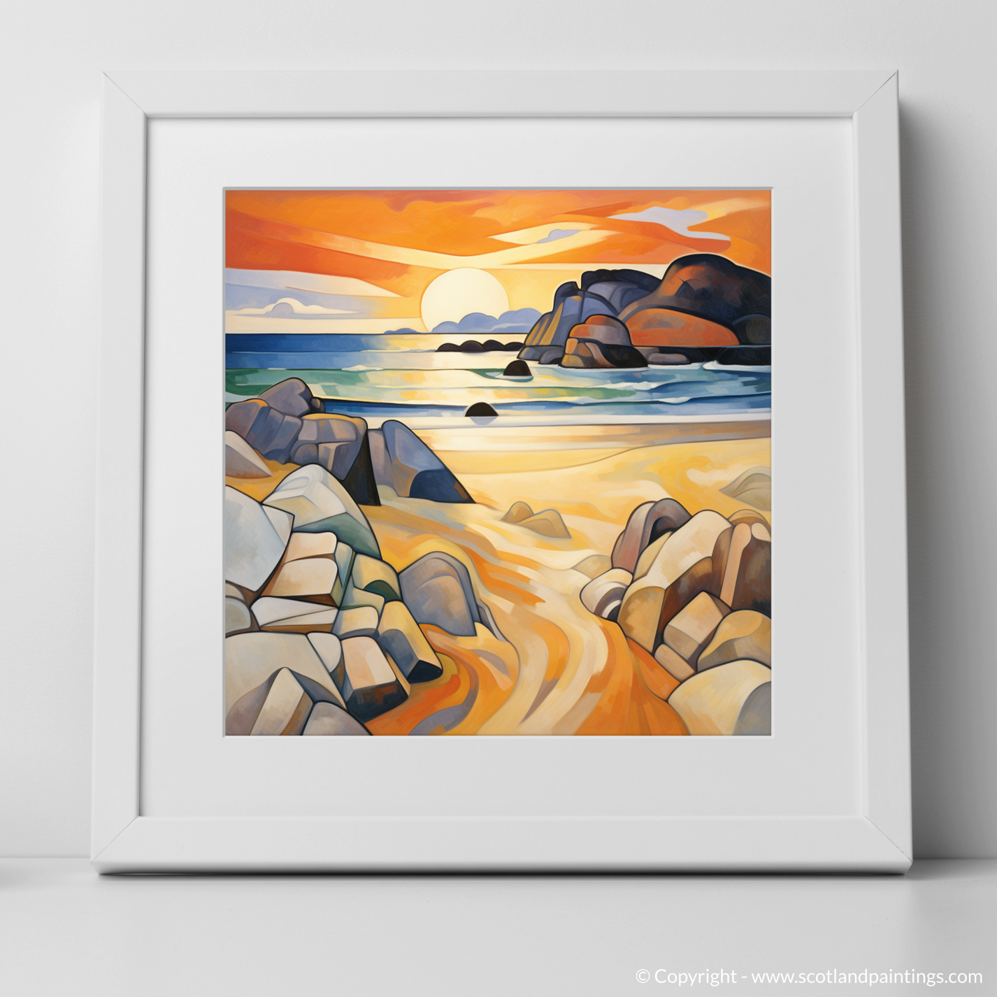 Cubist Sunset at Mellon Udrigle Beach – Scotland Paintings and Art Prints