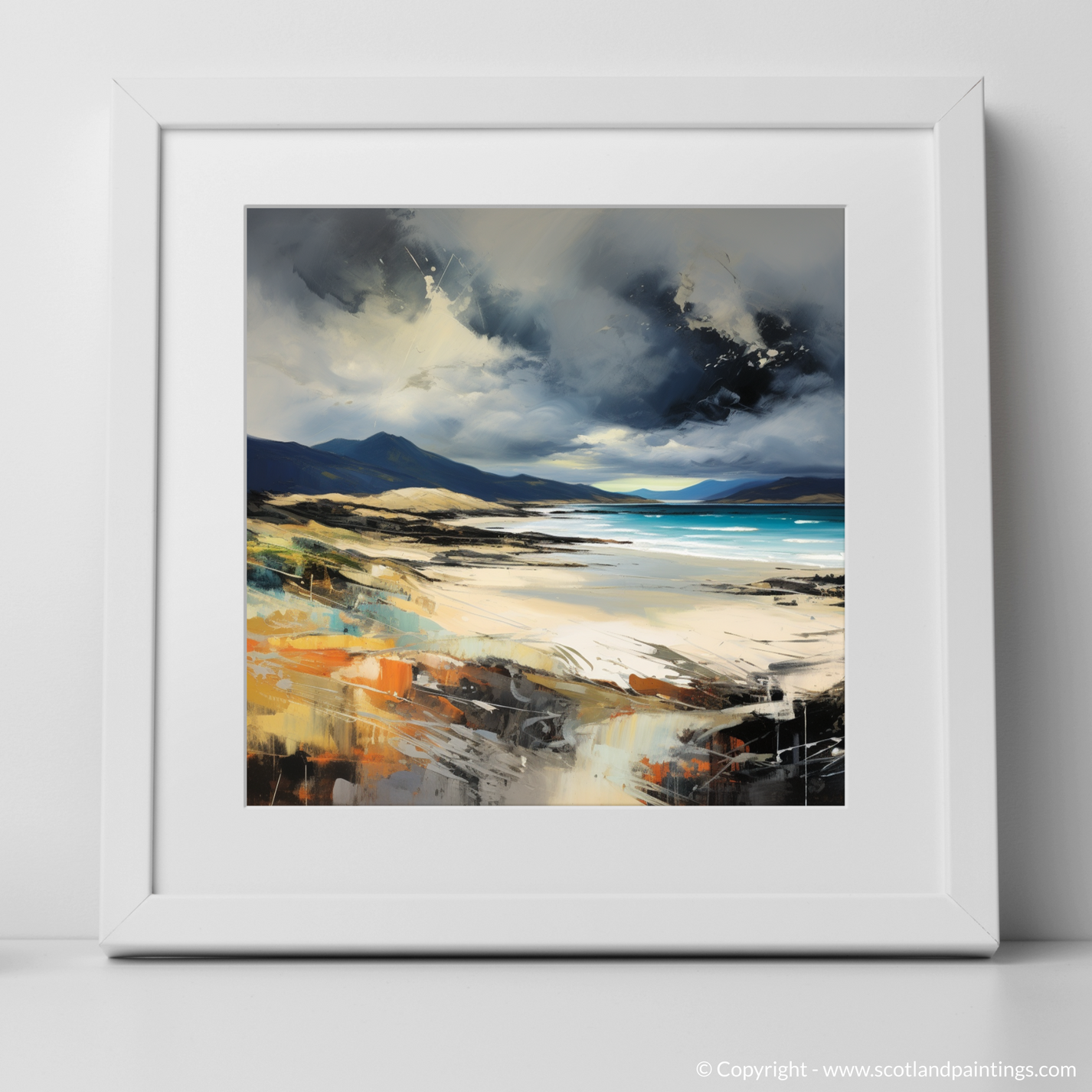 Storm's Embrace at Traigh Mhor – Scotland Paintings and Art Prints