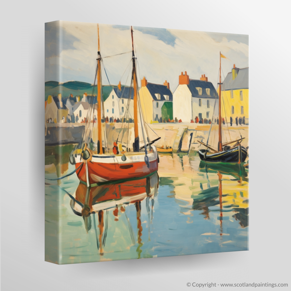 Vibrant Reflections of Eyemouth Harbour – Scotland Paintings and Art Prints