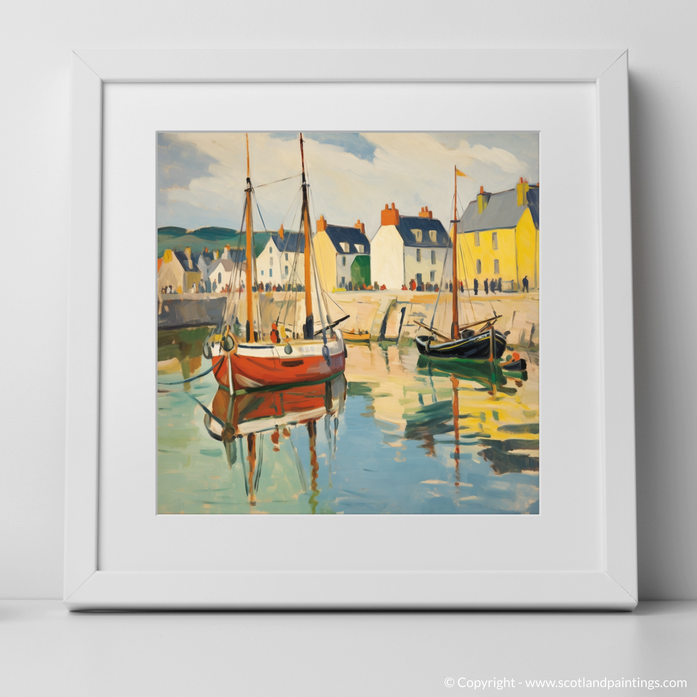Vibrant Reflections of Eyemouth Harbour – Scotland Paintings and Art Prints