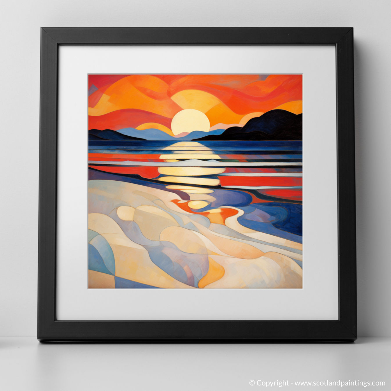 Cubist Sunset over Camusdarach Cove – Scotland Paintings and Art Prints