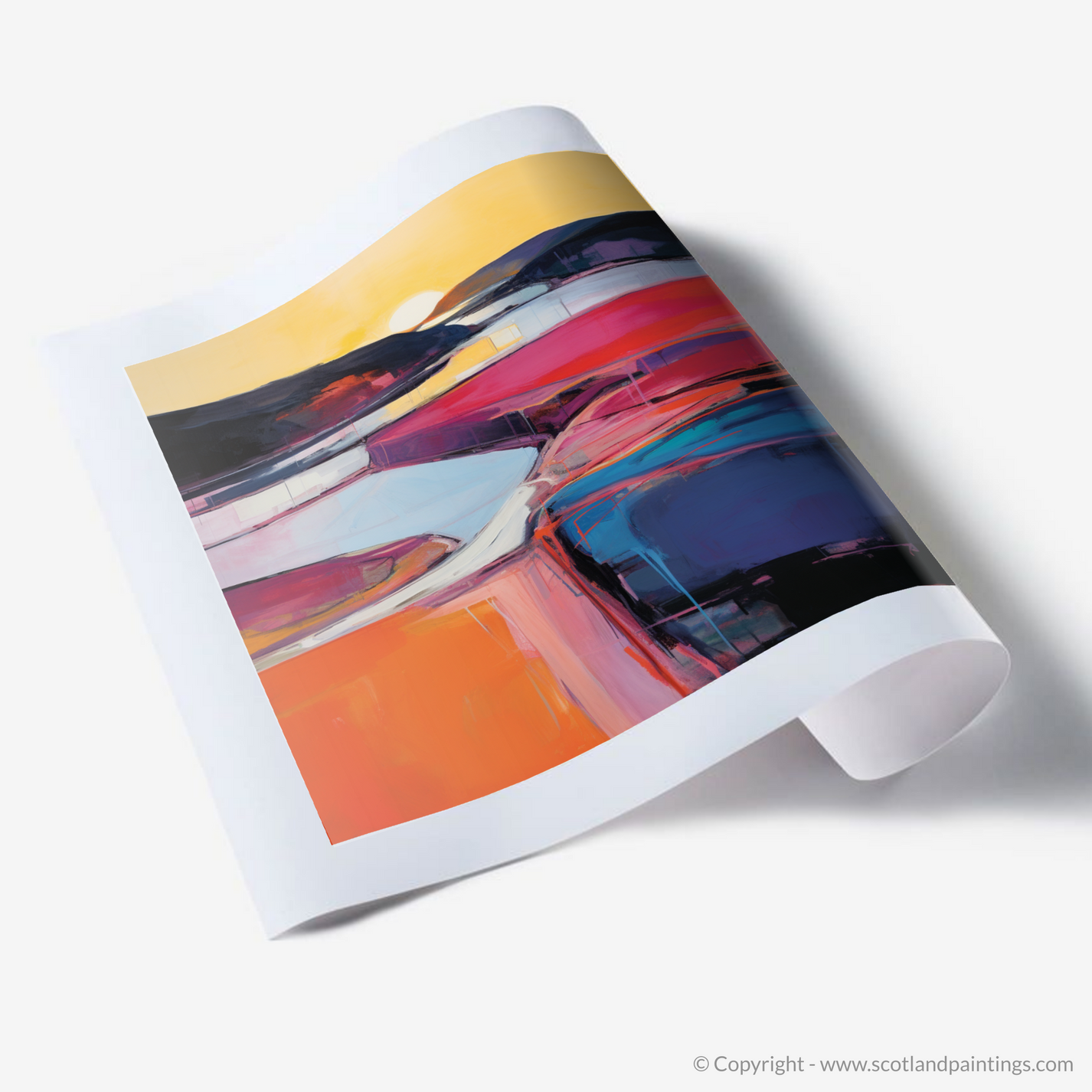 Calgary Bay at Sunset: An Abstract Impressionist Ode to Scottish Twili ...