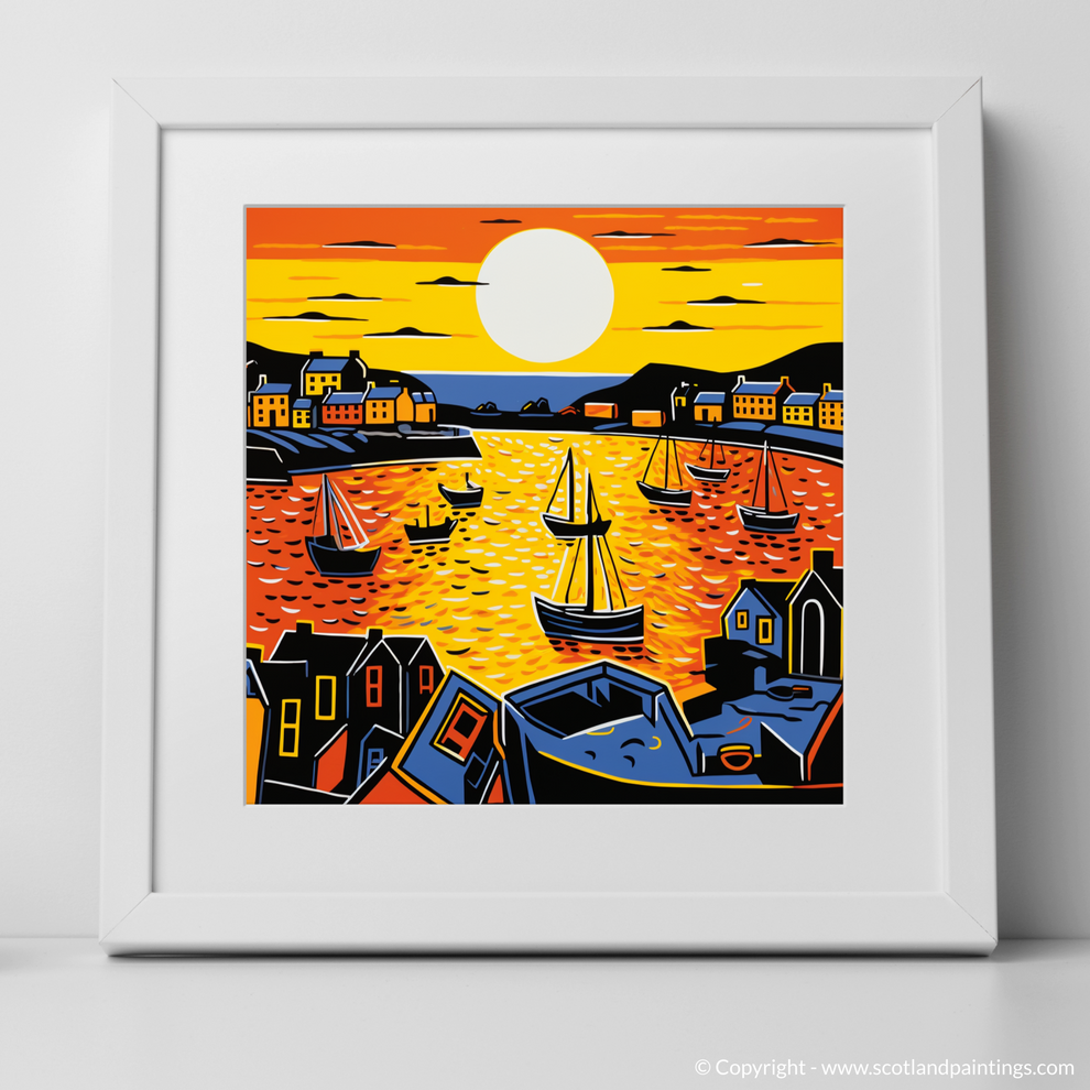 Portmahomack Harbour at Sunset: A Pop Art Tribute – Scotland Paintings ...