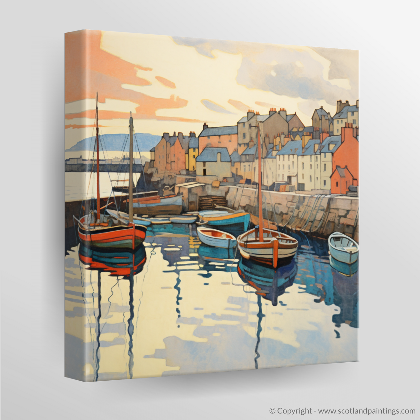 Art Nouveau Elegance of Stonehaven Harbour – Scotland Paintings and Art ...