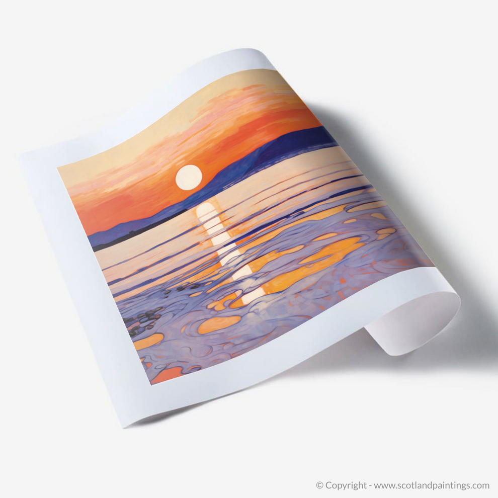 Cubist Sunset at Longniddry Beach – Scotland Paintings and Art Prints