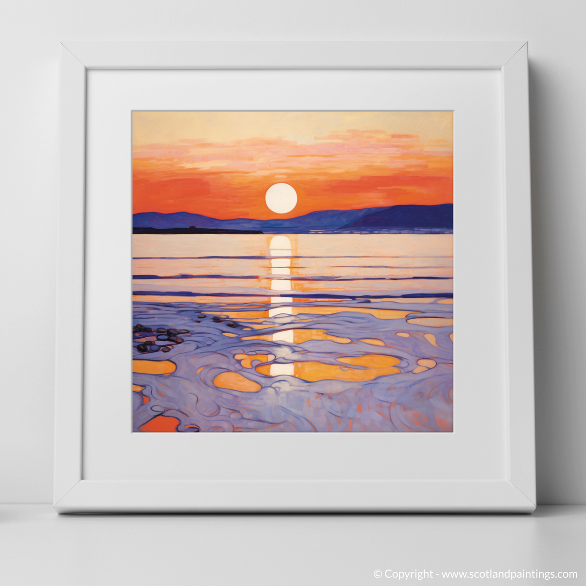 Cubist Sunset at Longniddry Beach – Scotland Paintings and Art Prints