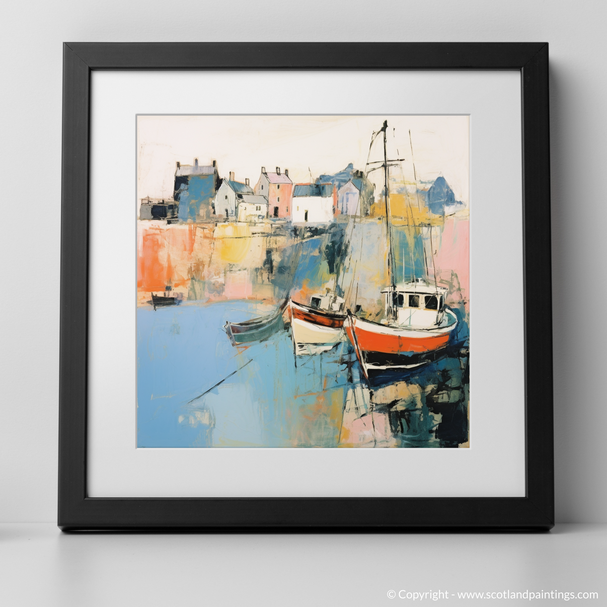 Abstract Essence of Portpatrick Harbour – Scotland Paintings and Art Prints