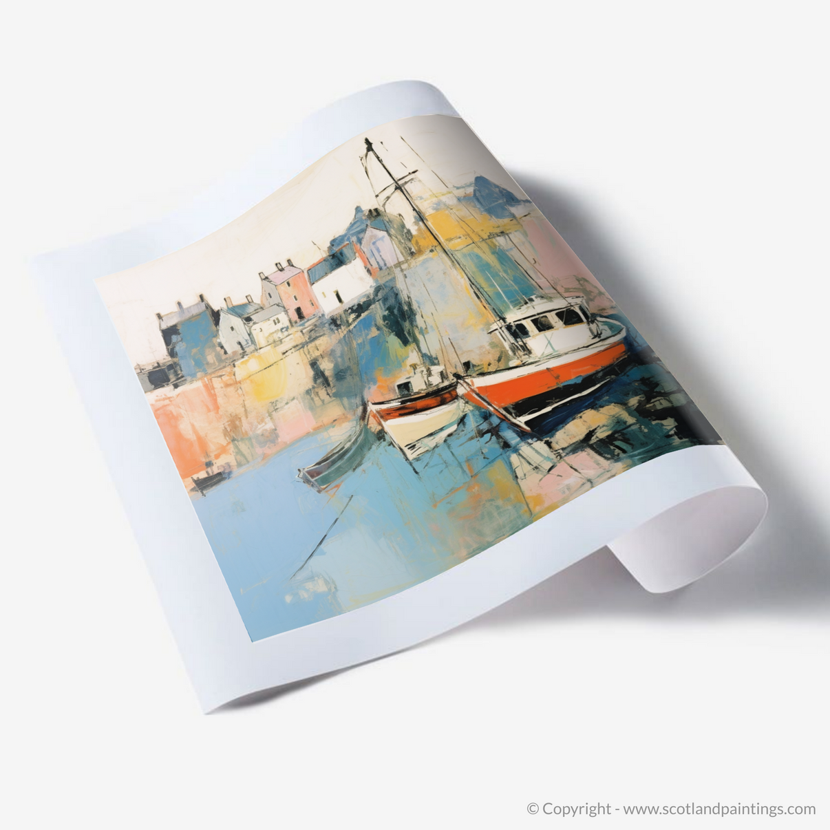 Abstract Essence of Portpatrick Harbour – Scotland Paintings and Art Prints