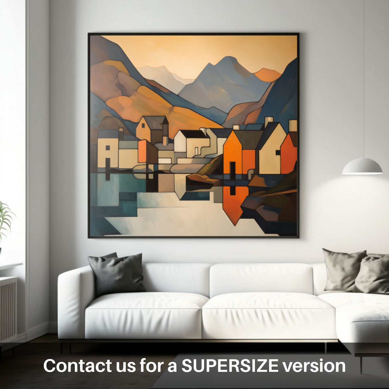 Cubist Dusk at Loch Coruisk – Scotland Paintings and Art Prints