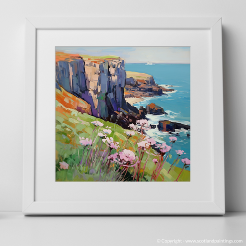 Sea Thrift on St Abbs Head Cliffs: An Impressionist Journey – Scotland Paintings and Art Prints