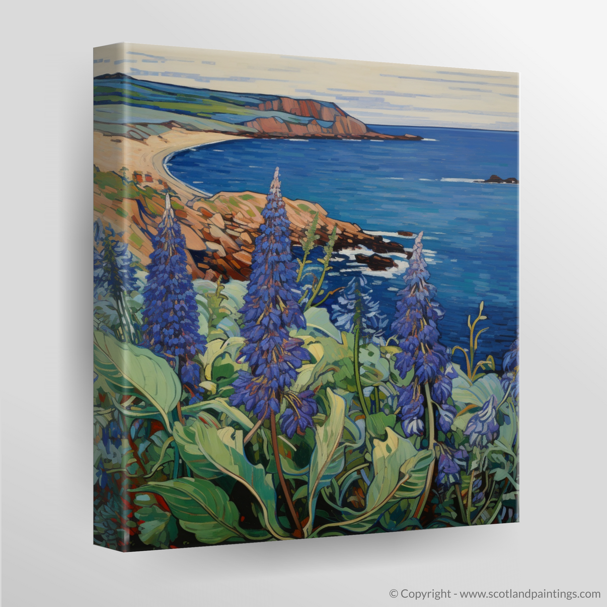 Vibrant Vistas of Viper's Bugloss: An Art Nouveau Tribute to Scotland ...