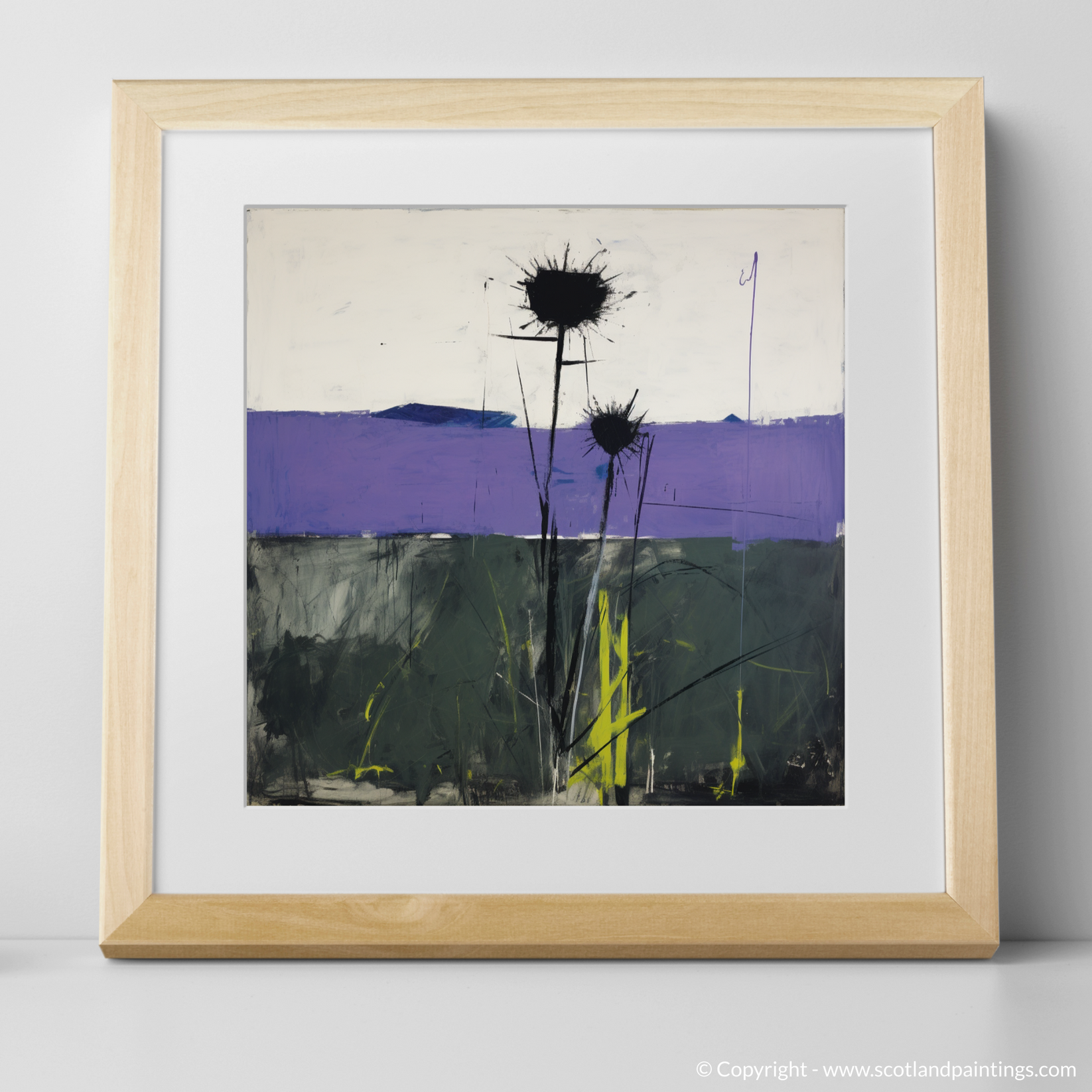 Melancholy Thistle in Inverness-shire Grasslands: An Abstract Expressi – Scotland Paintings and ...