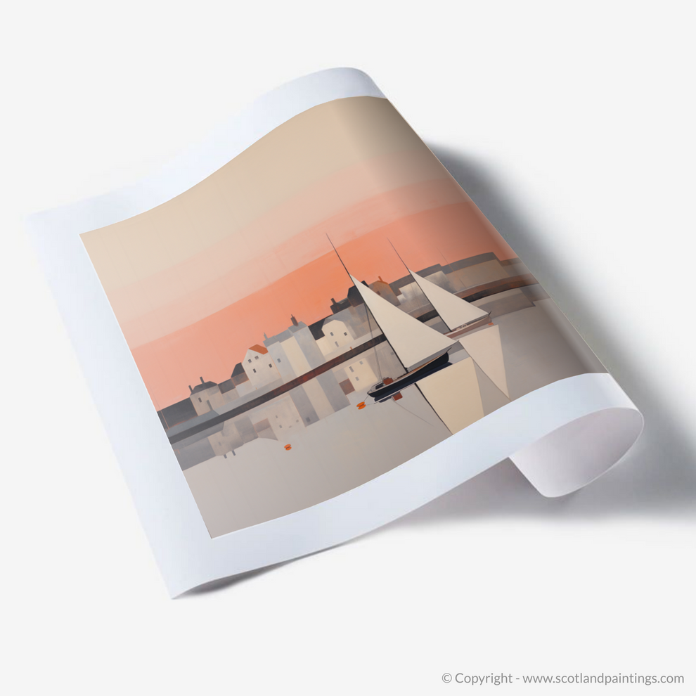 Dusk Embrace at Dunbar Harbour – Scotland Paintings and Art Prints