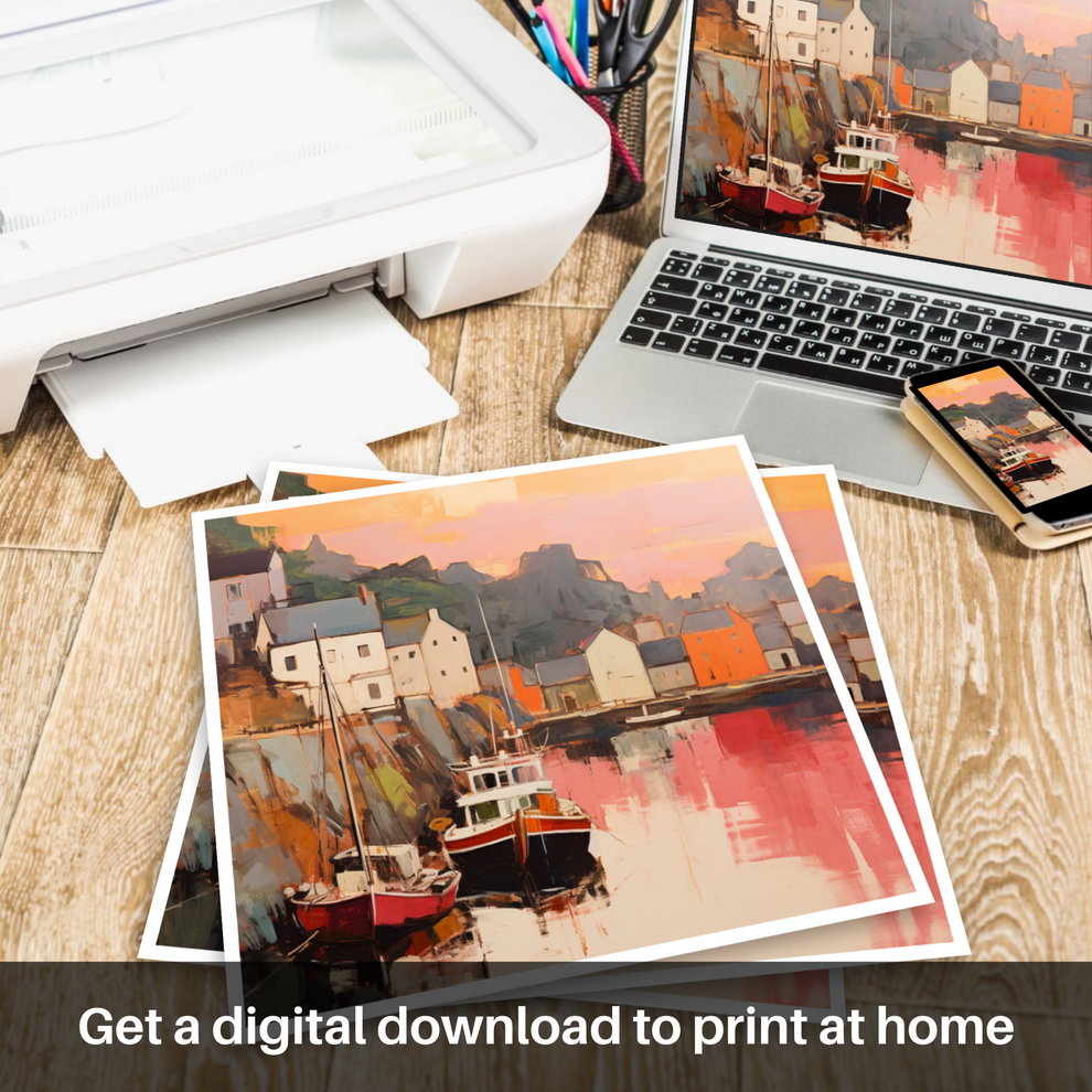 Sunset Serenade at Oban Harbour – Scotland Paintings and Art Prints