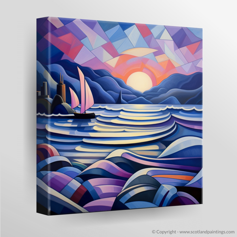 Cubist Dusk over Camusdarach Beach – Scotland Paintings and Art Prints