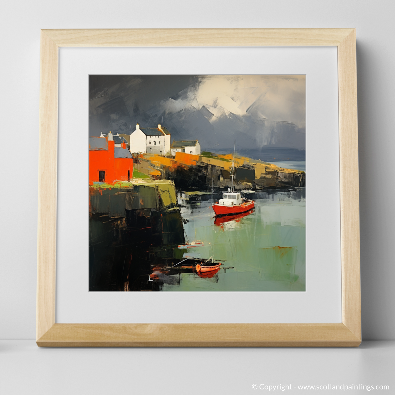 Storm's Embrace at Portpatrick Harbour – Scotland Paintings and Art Prints