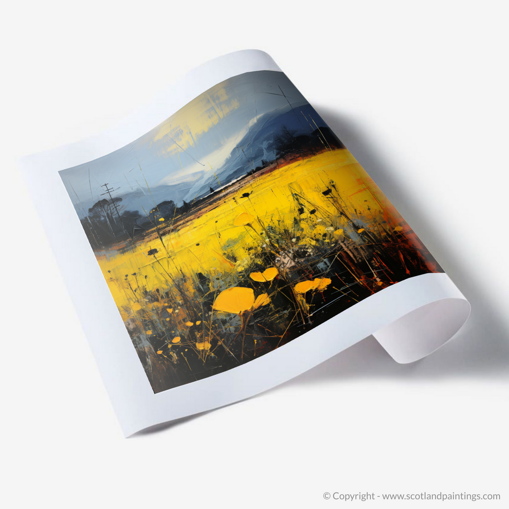 Dawn's Embrace: Tormentil in Glencoe Meadow – Scotland Paintings and ...