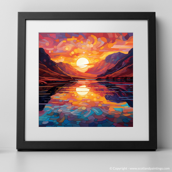 Cubist Sunset Over Glencoe Lochan – Scotland Paintings and Art Prints