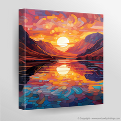 Cubist Sunset Over Glencoe Lochan – Scotland Paintings and Art Prints