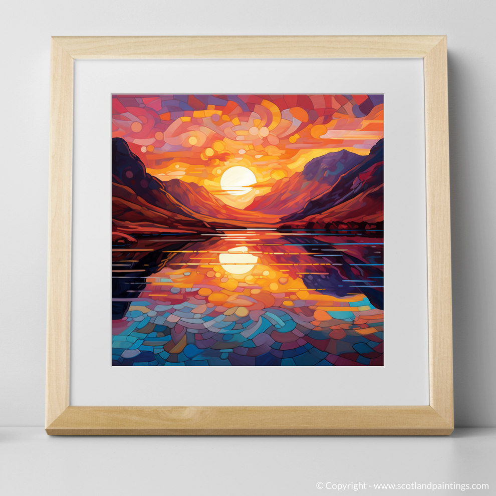 Cubist Sunset Over Glencoe Lochan – Scotland Paintings and Art Prints