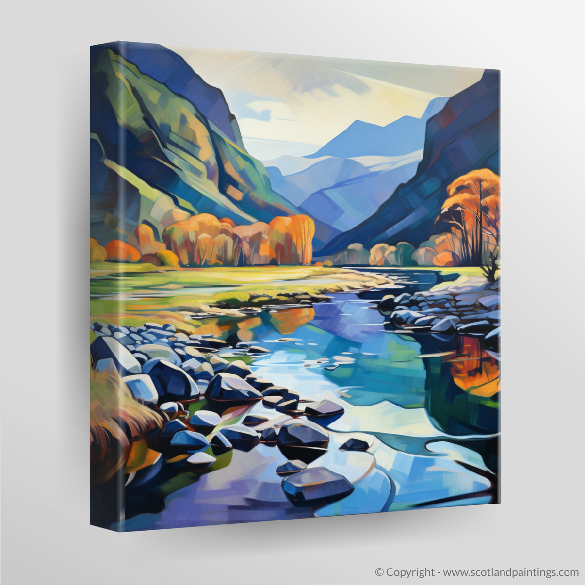 Cubist Reflections of River Coe in Glencoe – Scotland Paintings and Art ...