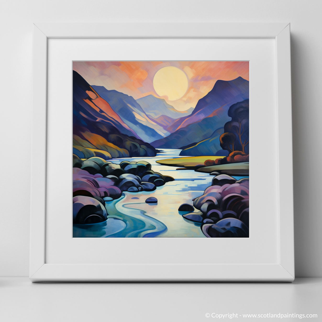 Cubist Twilight over River Coe in Glencoe – Scotland Paintings and Art ...