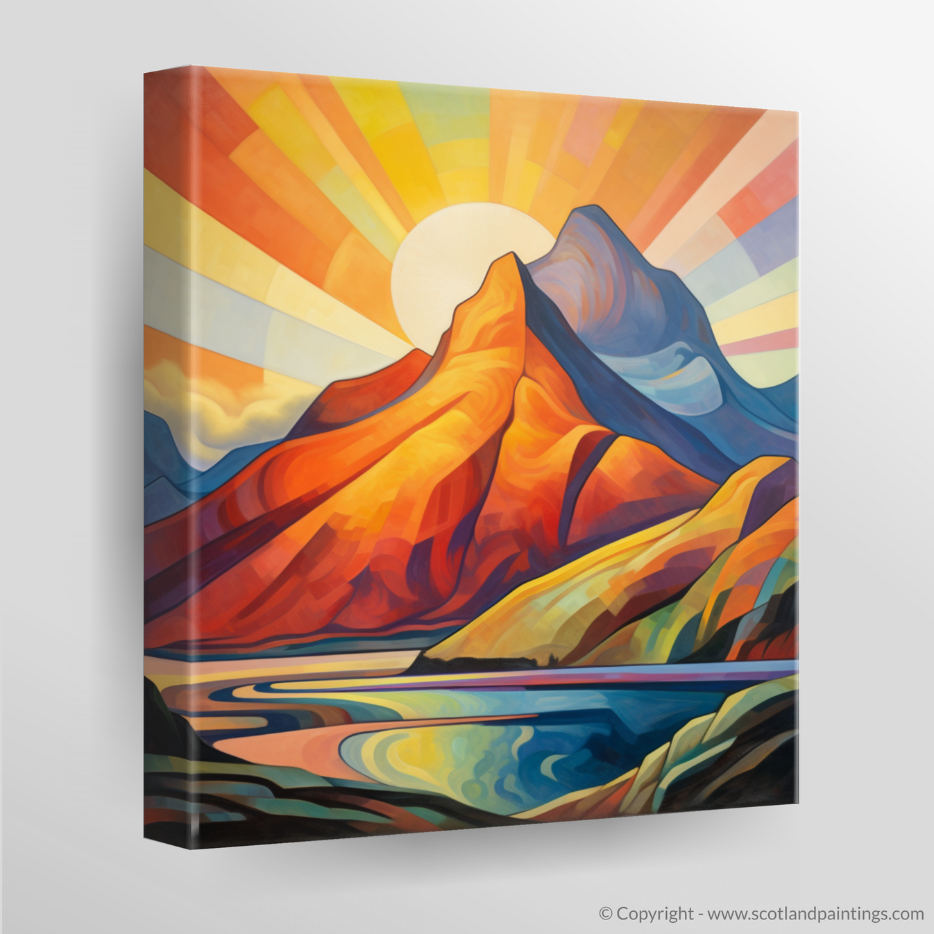 Cubist Sunrise over Buachaille Etive Mòr – Scotland Paintings and Art ...