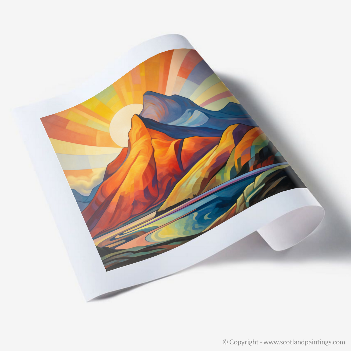 Cubist Sunrise over Buachaille Etive Mòr – Scotland Paintings and Art ...