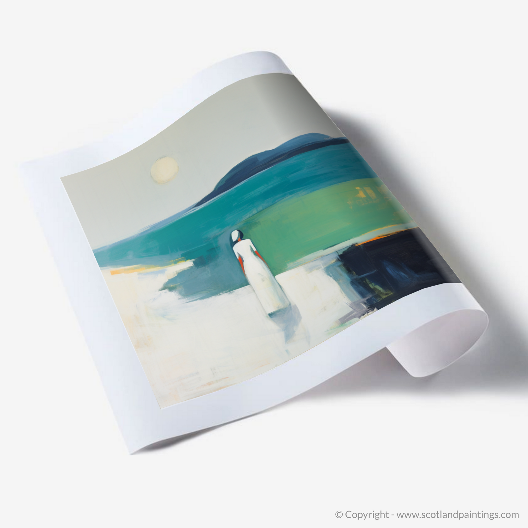 Mull Coastal Reverie in White – Scotland Paintings and Art Prints