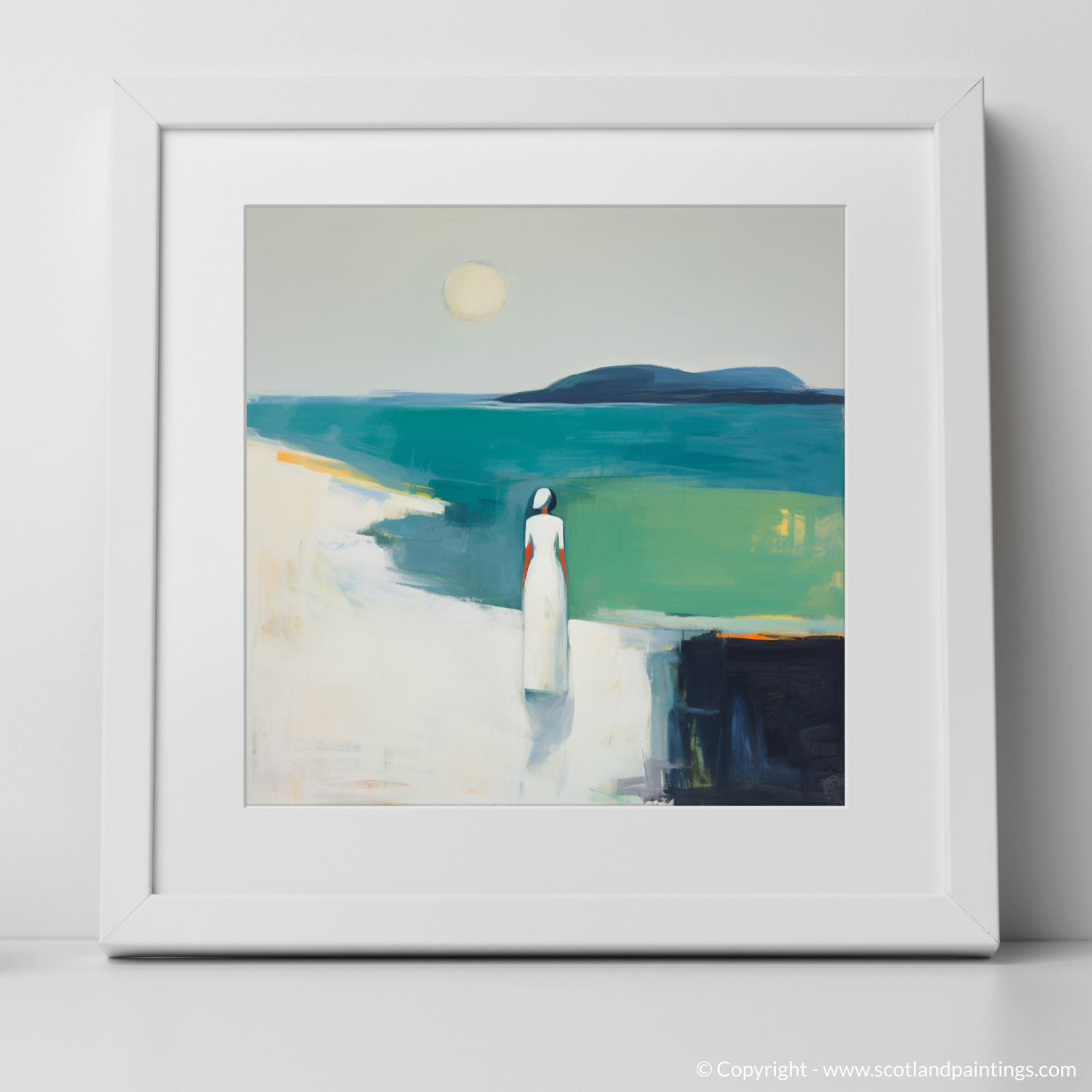 Mull Coastal Reverie in White – Scotland Paintings and Art Prints