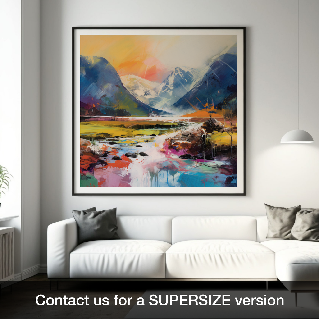 Glistening Rapids Dance in Abstract Glencoe – Scotland Paintings and ...