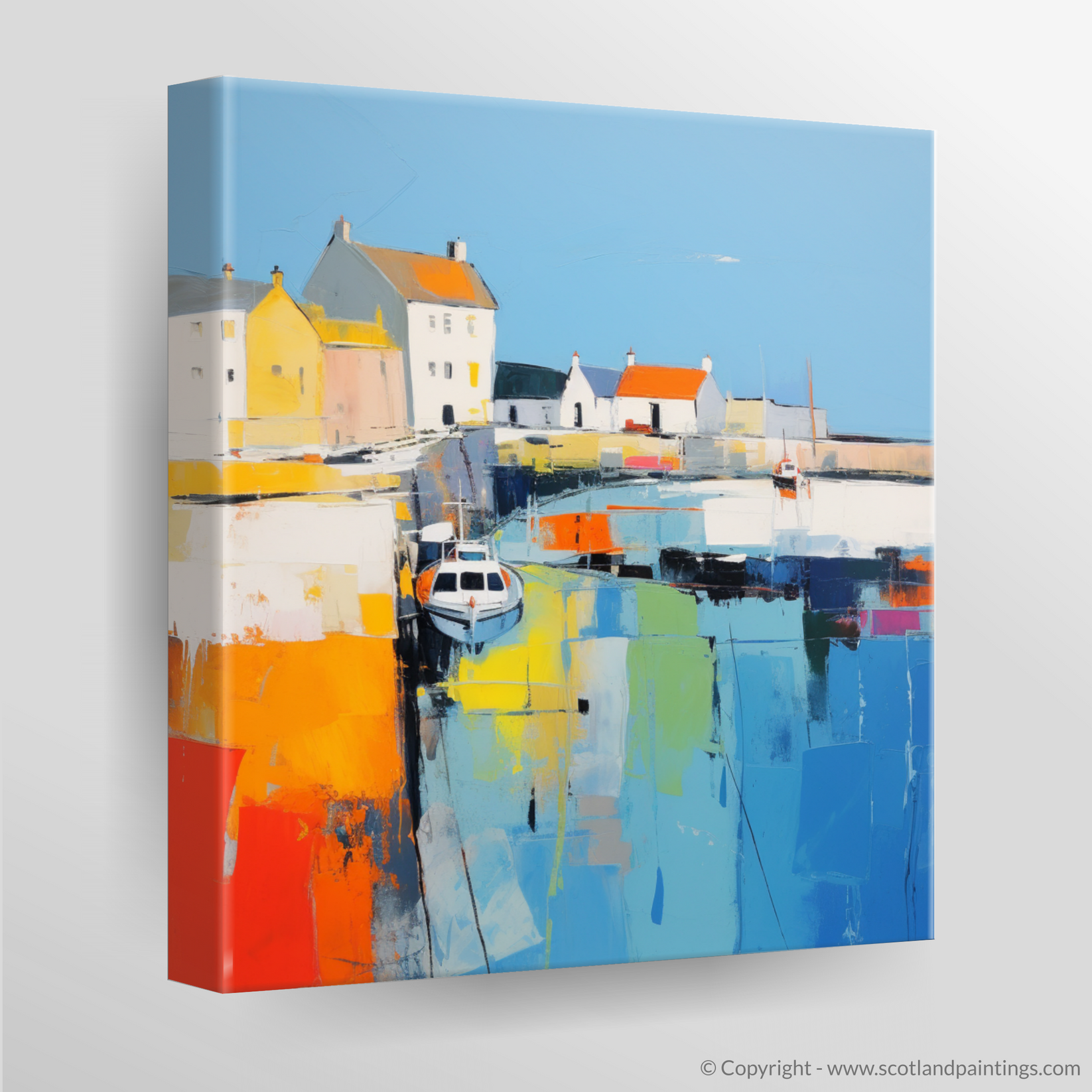 Abstract Harmony of Dunbar Harbour – Scotland Paintings and Art Prints