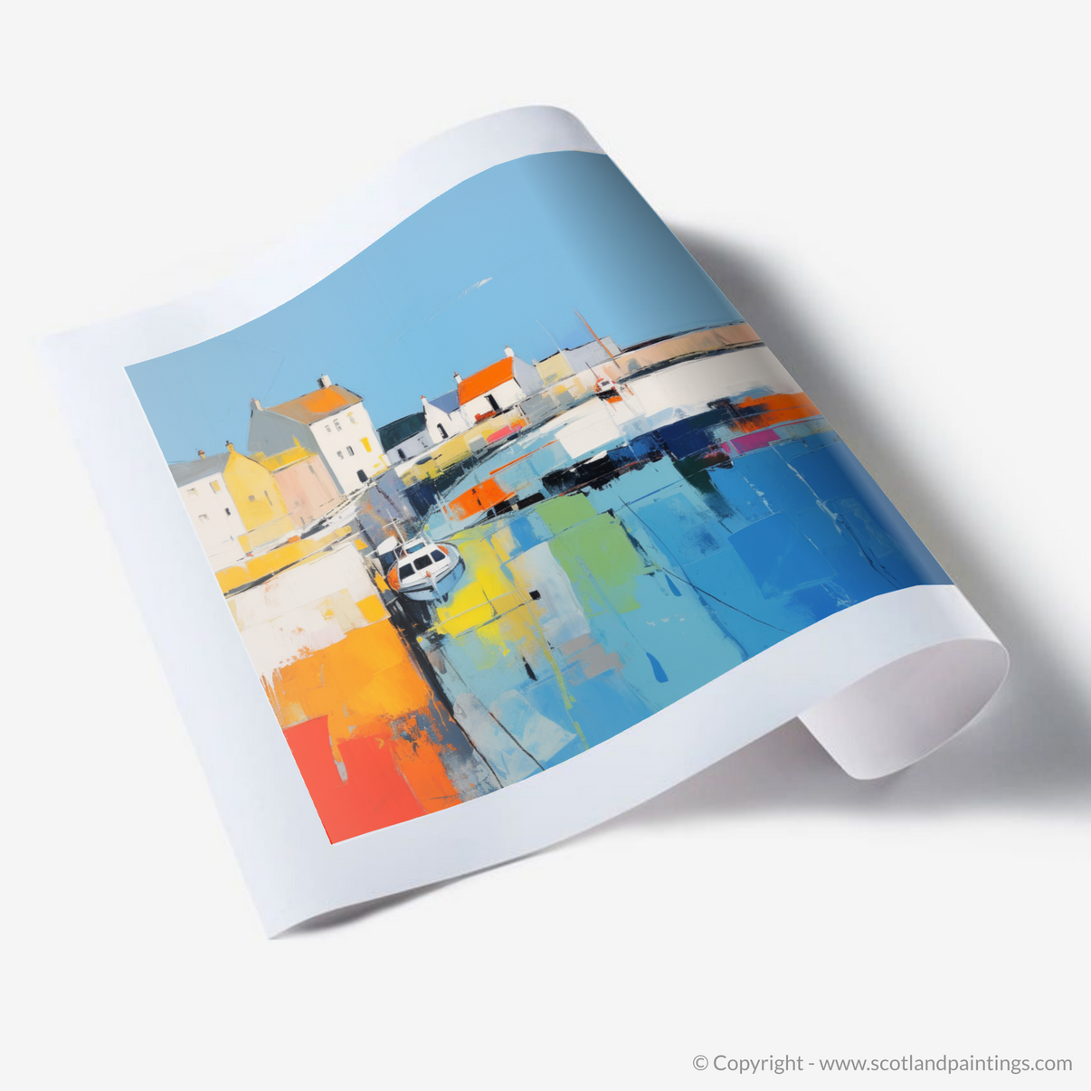 Abstract Harmony of Dunbar Harbour – Scotland Paintings and Art Prints