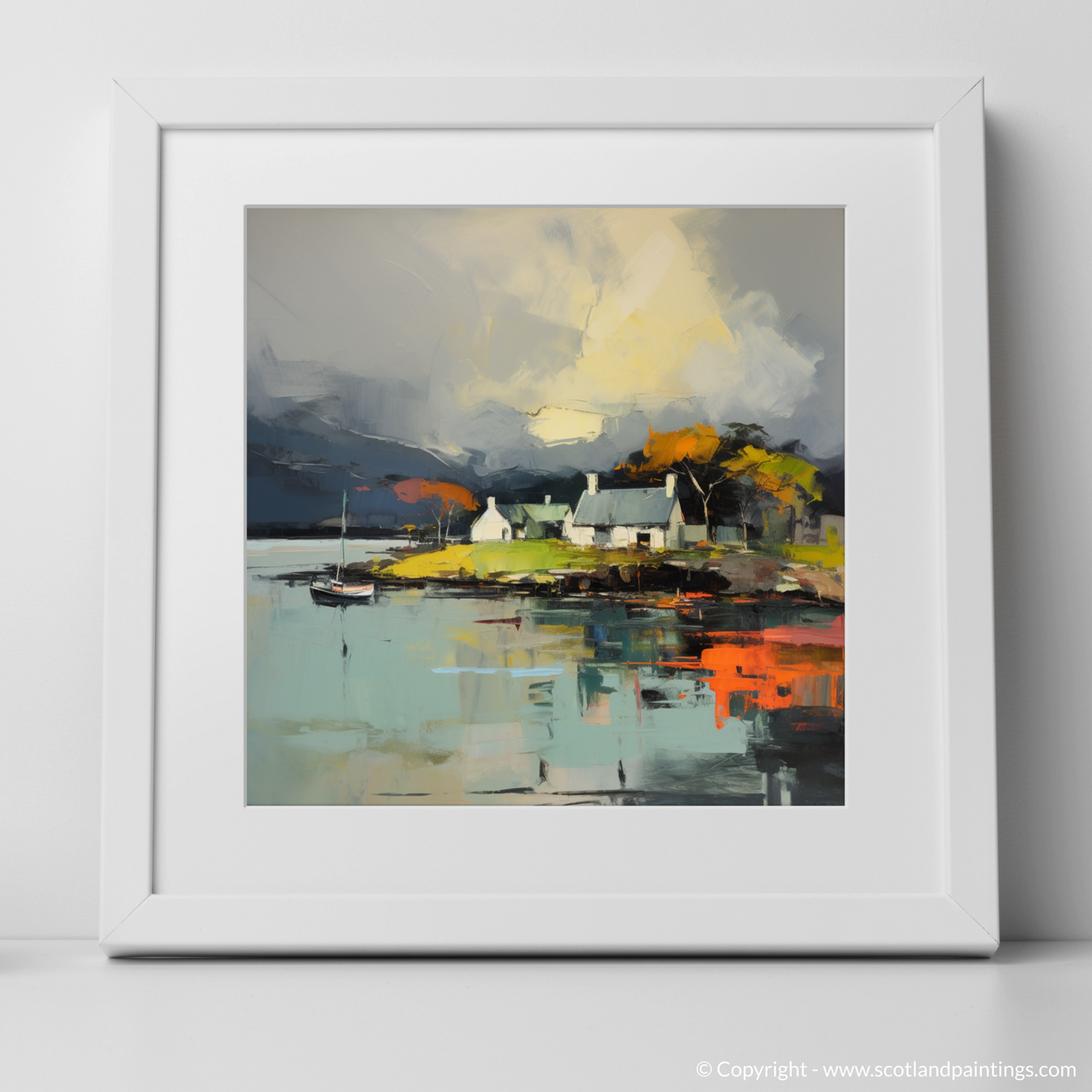 Storm Over Port Appin: An Abstract Harbour Drama – Scotland Paintings ...