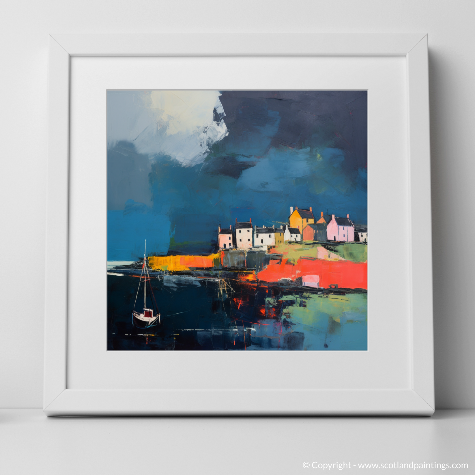 Storm's Embrace at Stonehaven Harbour – Scotland Paintings and Art Prints
