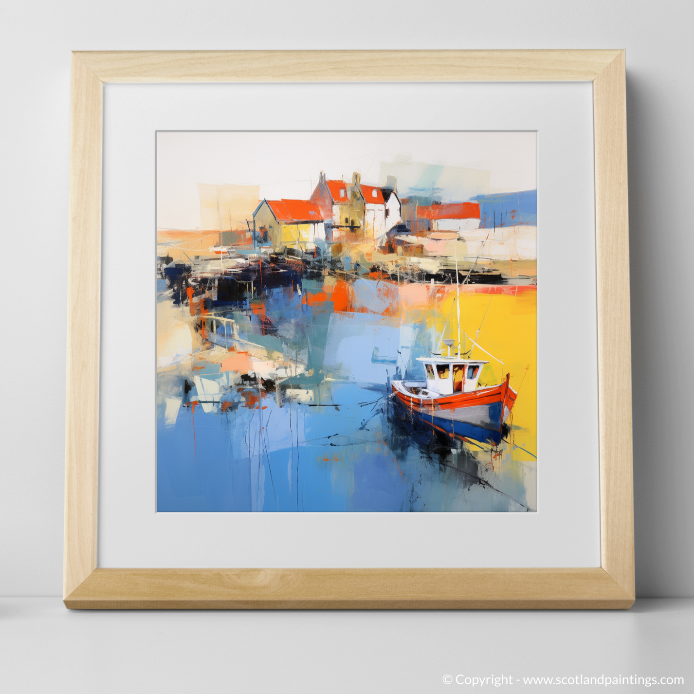 Lybster Harbour Abstract Embrace – Scotland Paintings and Art Prints