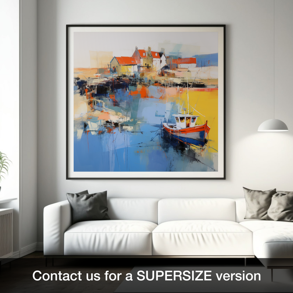 Lybster Harbour Abstract Embrace – Scotland Paintings and Art Prints