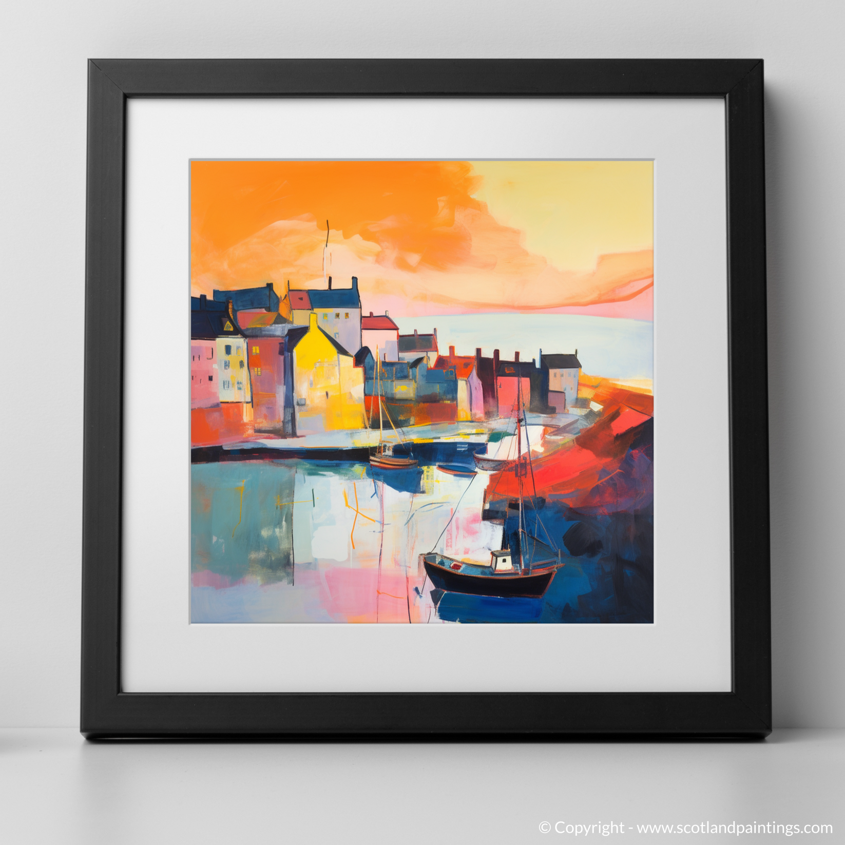Sunset Abstraction at St Monans Harbour – Scotland Paintings and Art Prints