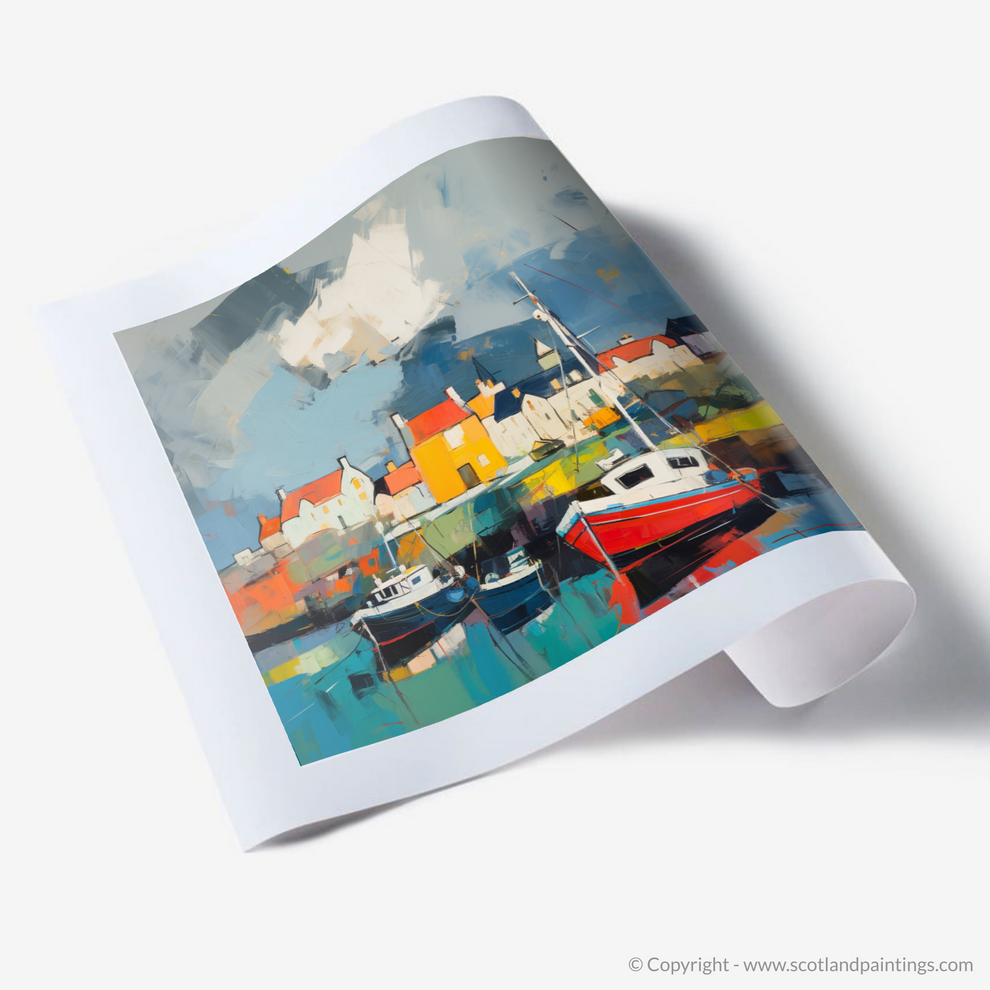 Storm's Embrace at Dunbar Harbour – Scotland Paintings and Art Prints