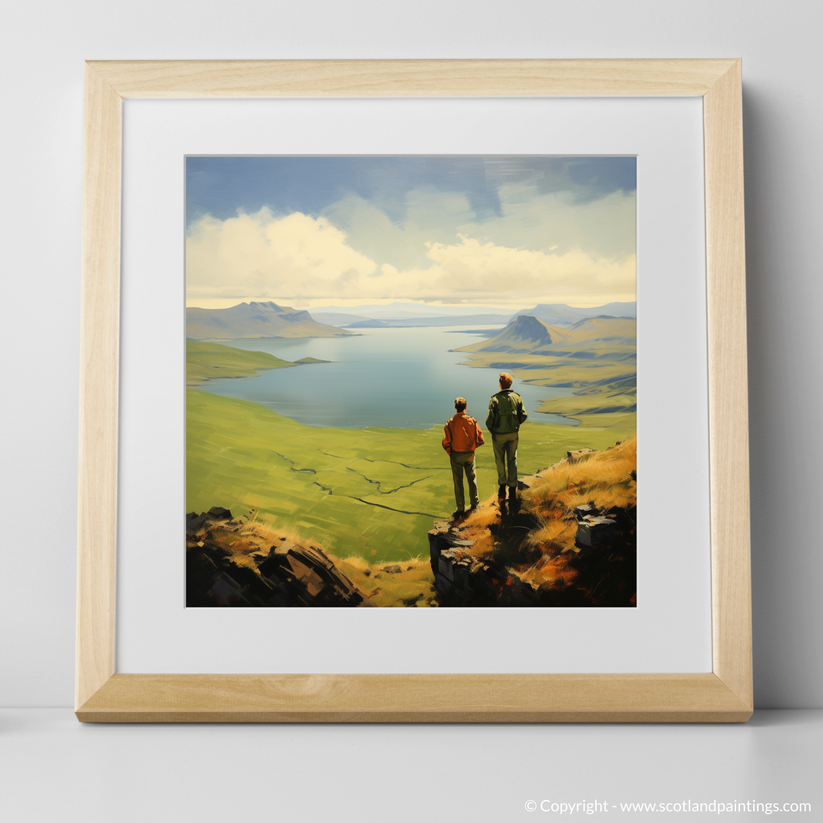 Painting and Art Print of Two hikers looking out on Loch Lomond entitl ...