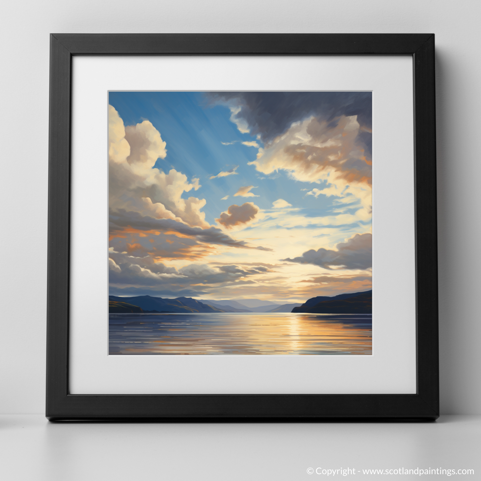 Painting and Art Print of A huge sky above Loch Lomond entitled "Majes ...
