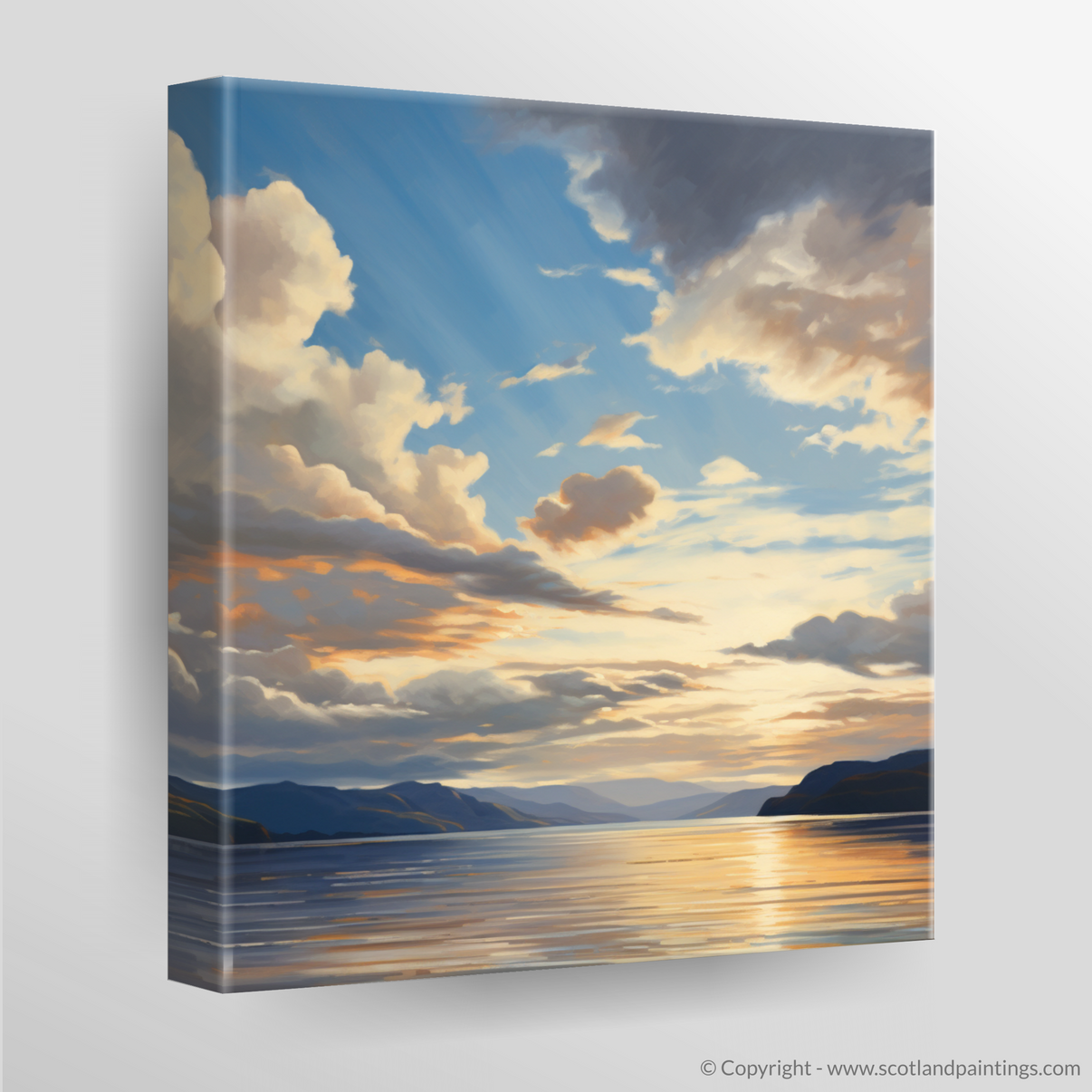 Painting and Art Print of A huge sky above Loch Lomond entitled "Majes ...