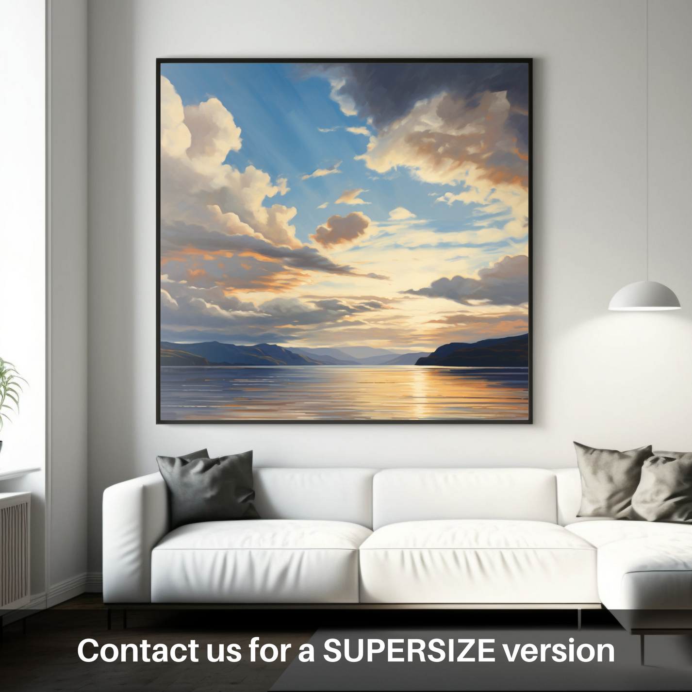 Painting and Art Print of A huge sky above Loch Lomond entitled "Majes ...