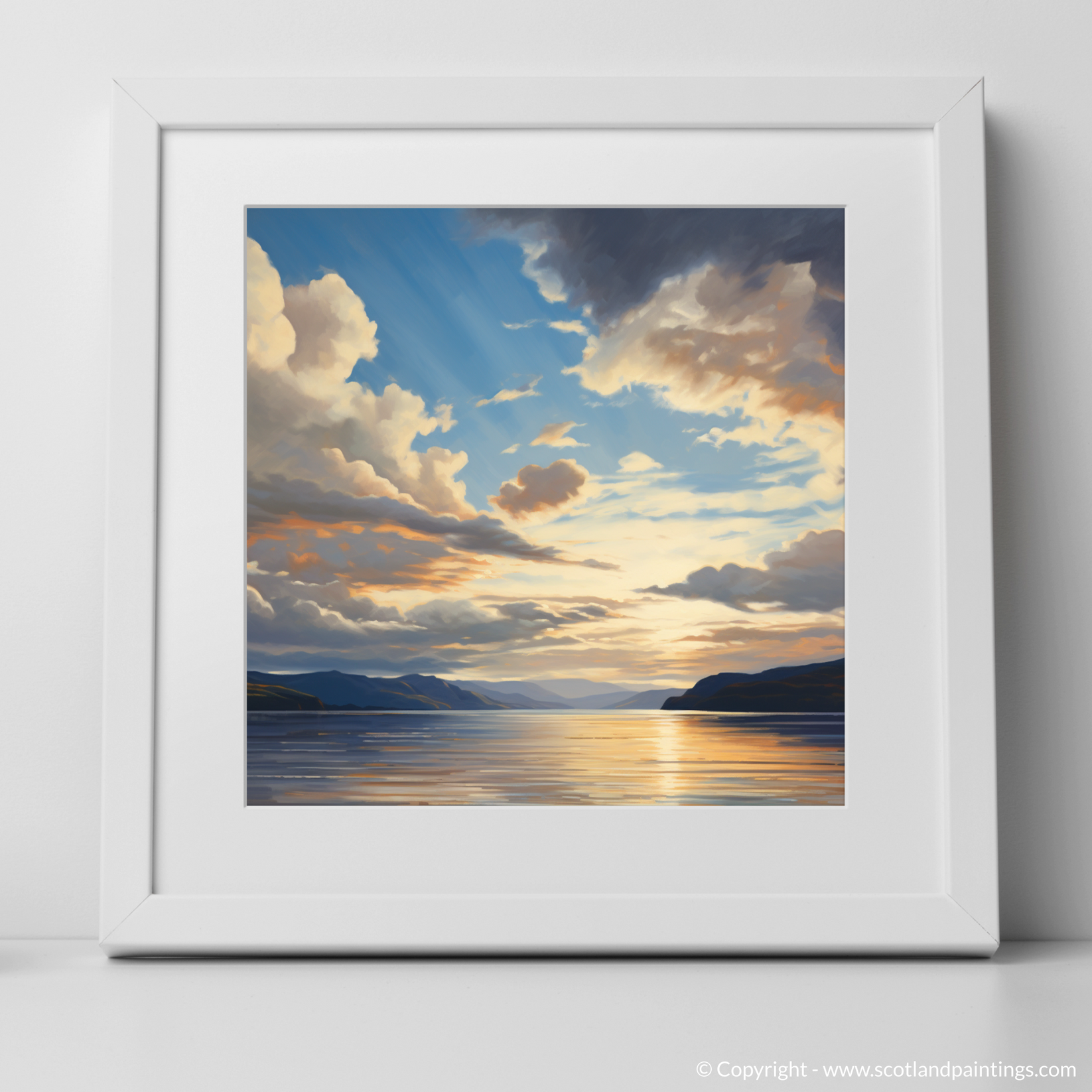 Painting and Art Print of A huge sky above Loch Lomond entitled "Majes ...