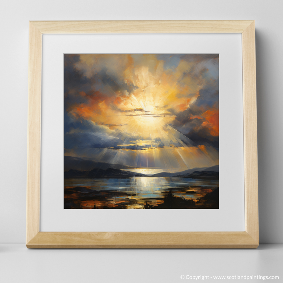 Painting and Art Print of Crepuscular rays above Loch Lomond entitled ...