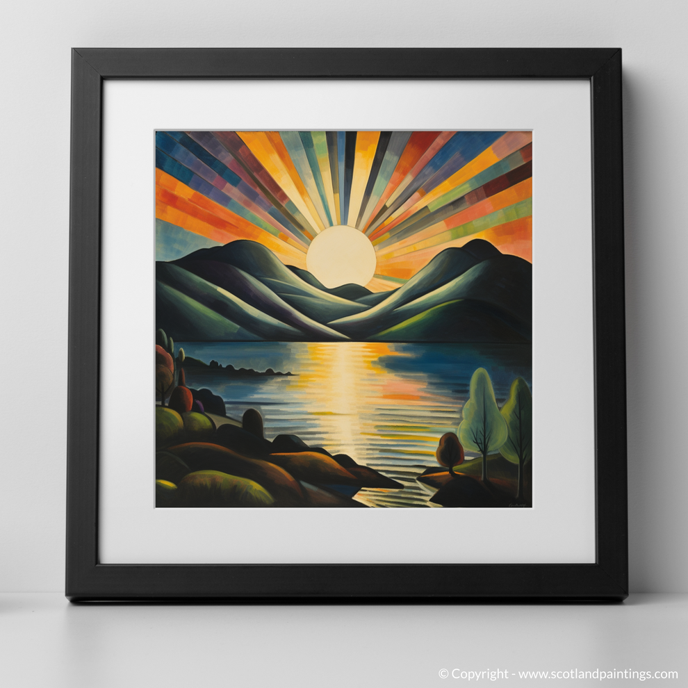 Painting and Art Print of Crepuscular rays above Loch Lomond. Crepuscu ...