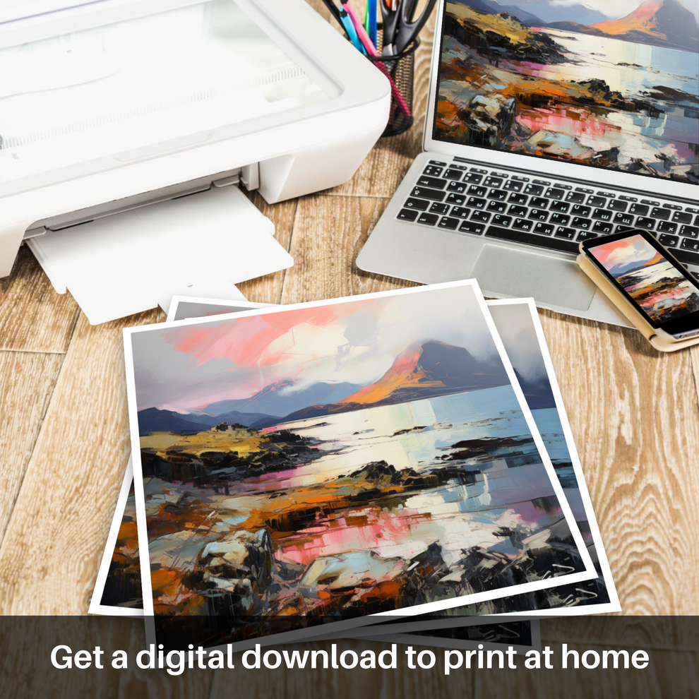 Painting and Art Print of Isle of Rum, Inner Hebrides. Captivating Rum ...